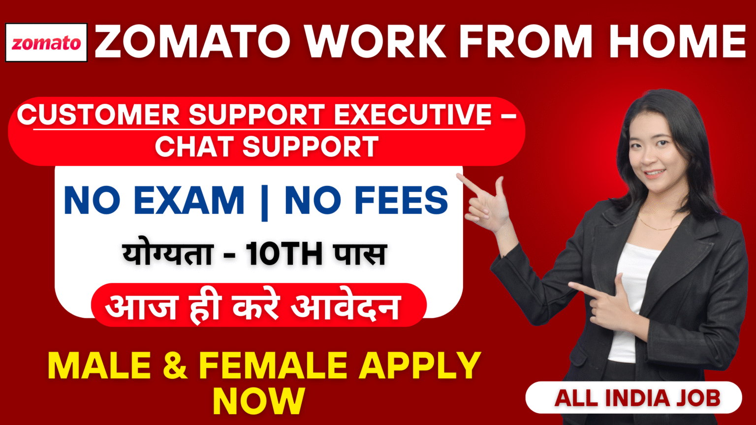 Zomato Work From Home Recruitment 2025 – Notification Out, No Exam Only ...