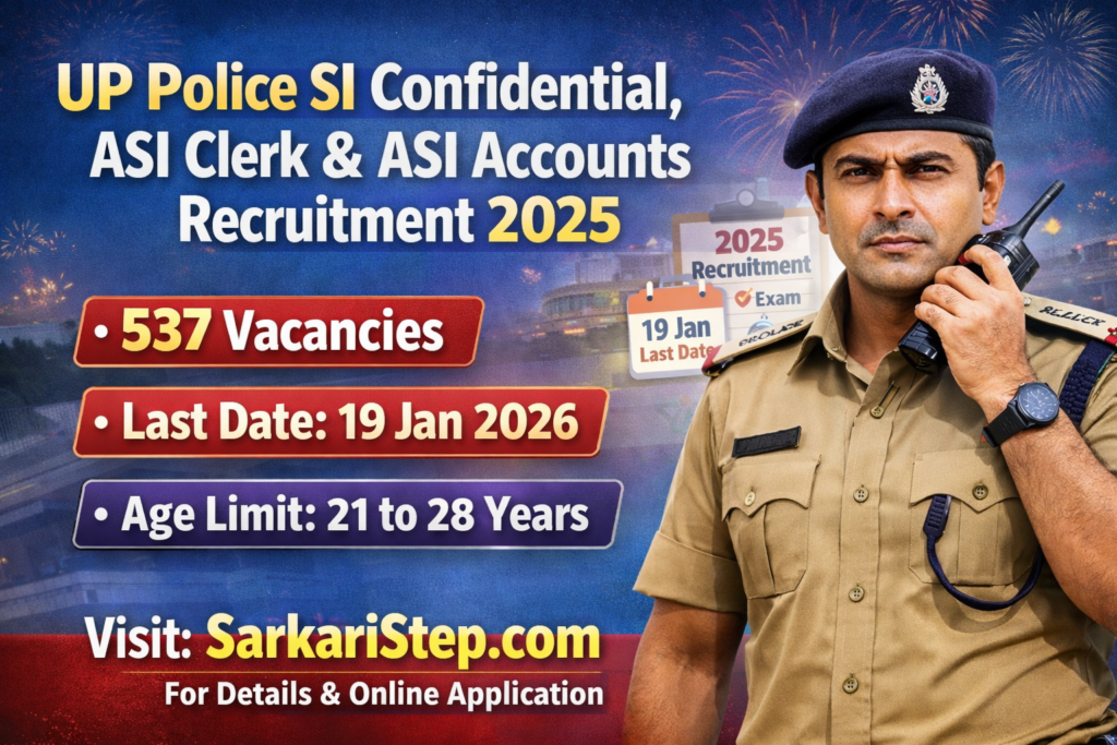 UP Police SI Confidential, ASI Clerk & ASI Accounts Recruitment 2025 ...